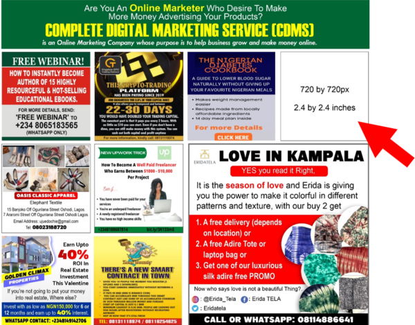 Adverts Rate - SuccessDigest Marketplace